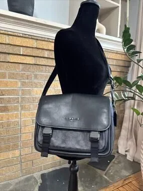 Coach | Bags | Coach Racer Messenger Bag In Signature Canvas Leather ...